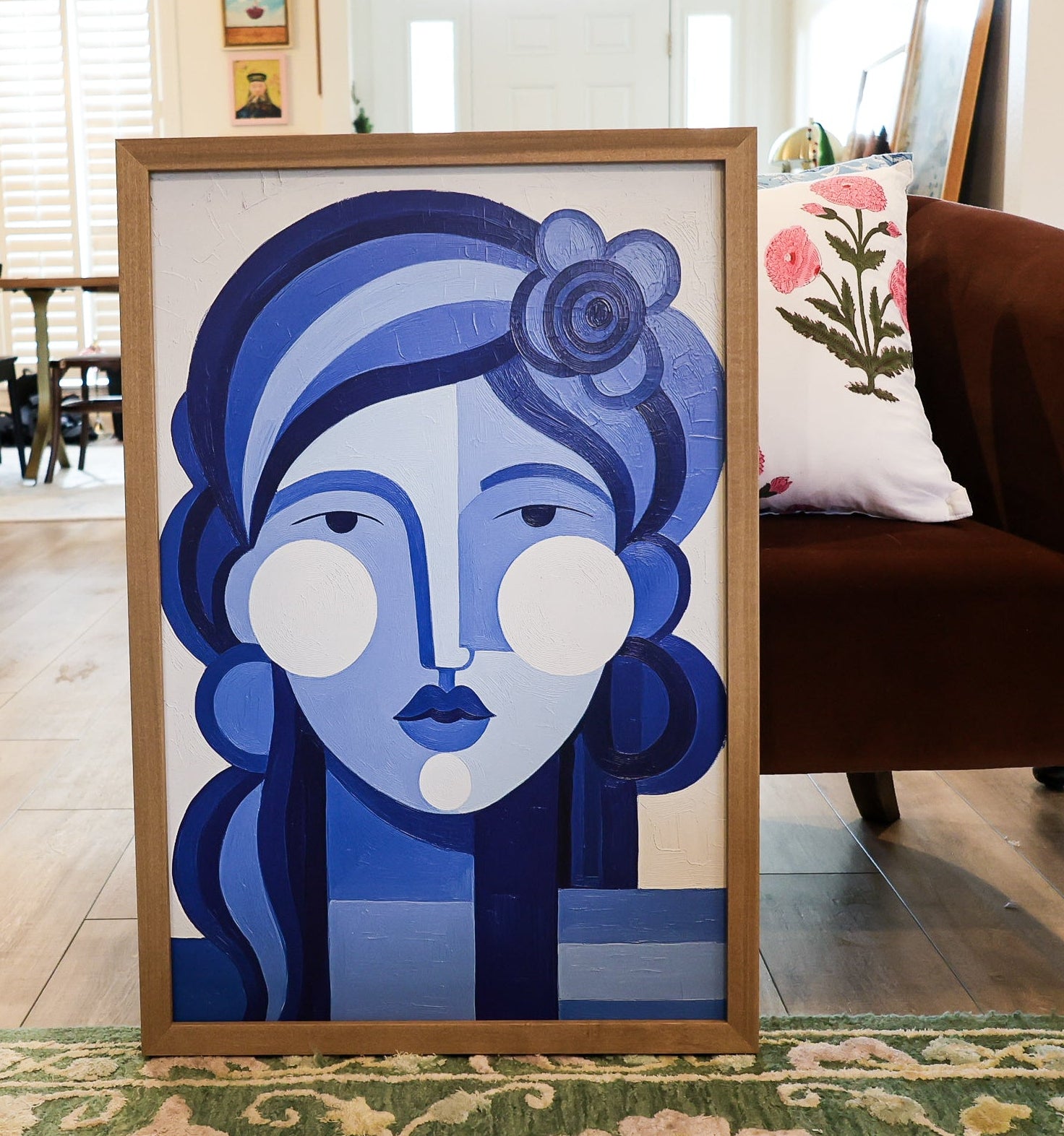 Blue Muse – 20x30 Almond Wood Frame with Acrylic – Smallwoods