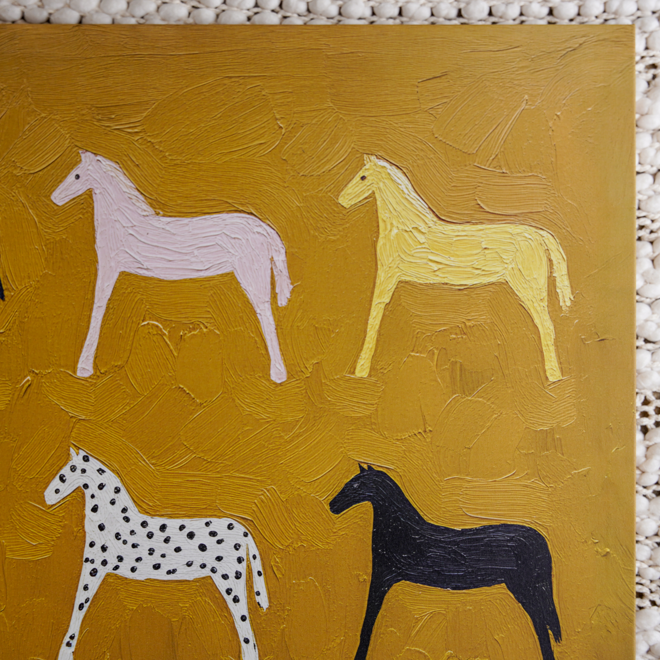 Horses – 38x38 Original Wrapped Canvas – Smallwoods